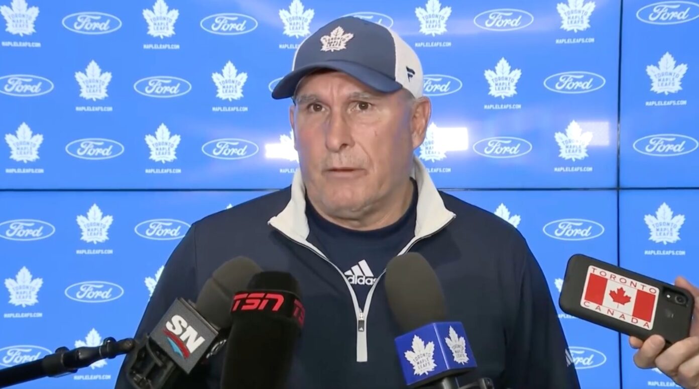 Craig Berube on keeping Easton Cowan on the bench for most of the third ...